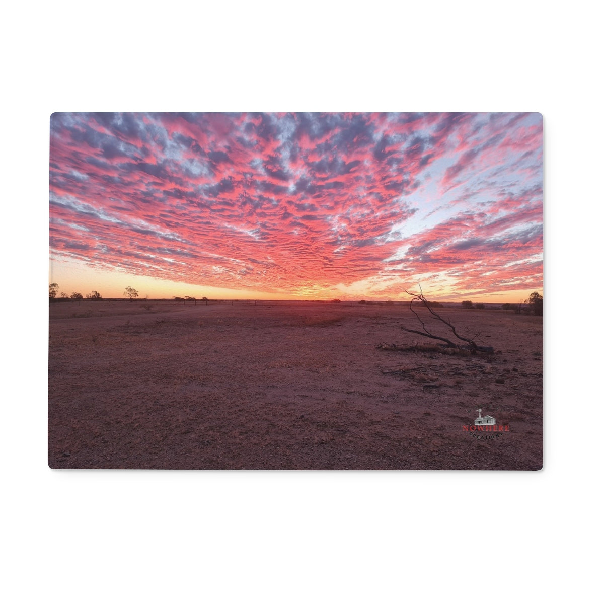 Outback Sunset Glass Chopping Board – Middle Of Nowhere Creations